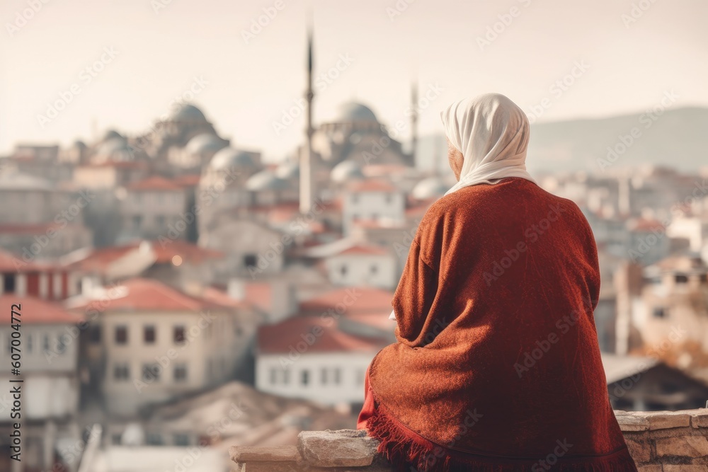 Turk old person turkish city. Generate Ai Stock Illustration | Adobe Stock