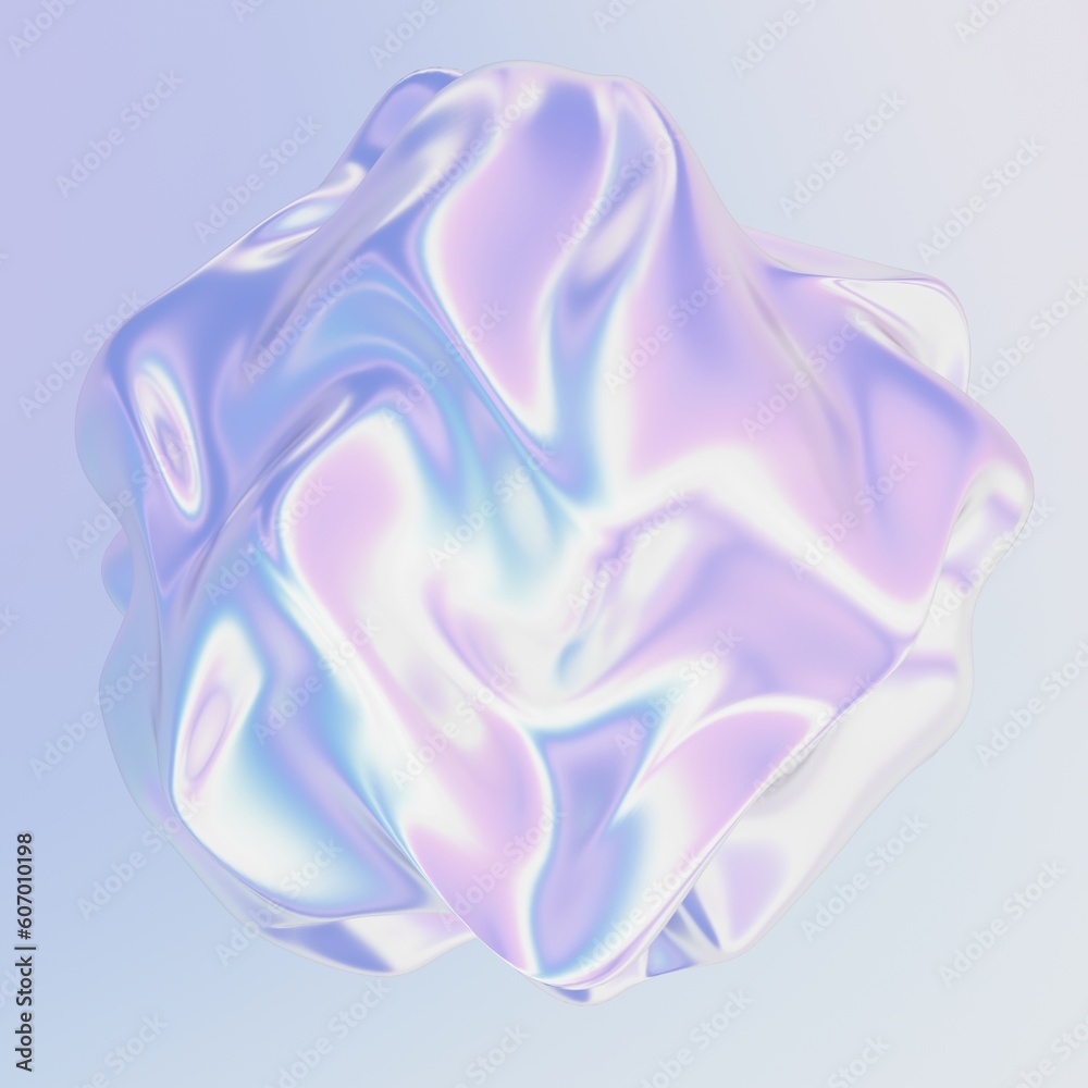 3d rendering of set of realistic holographic 3d shapes on light ...