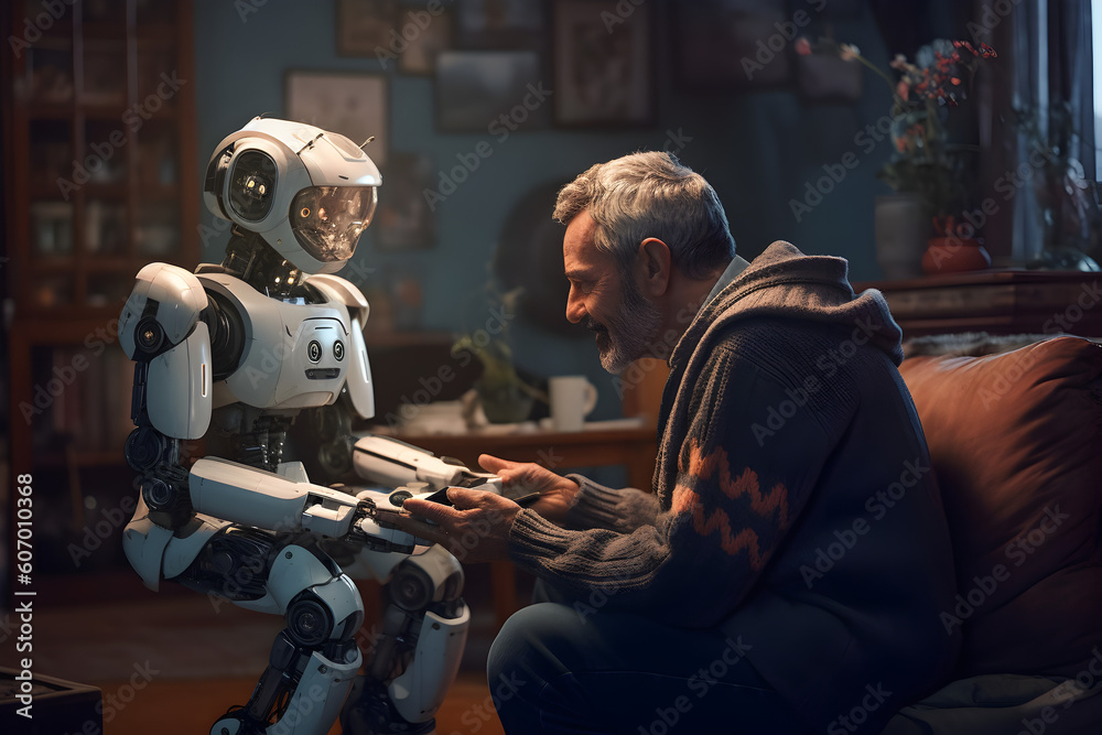 AI Robot Companion - Building Bonds of Trust and Friendship, Holding ...