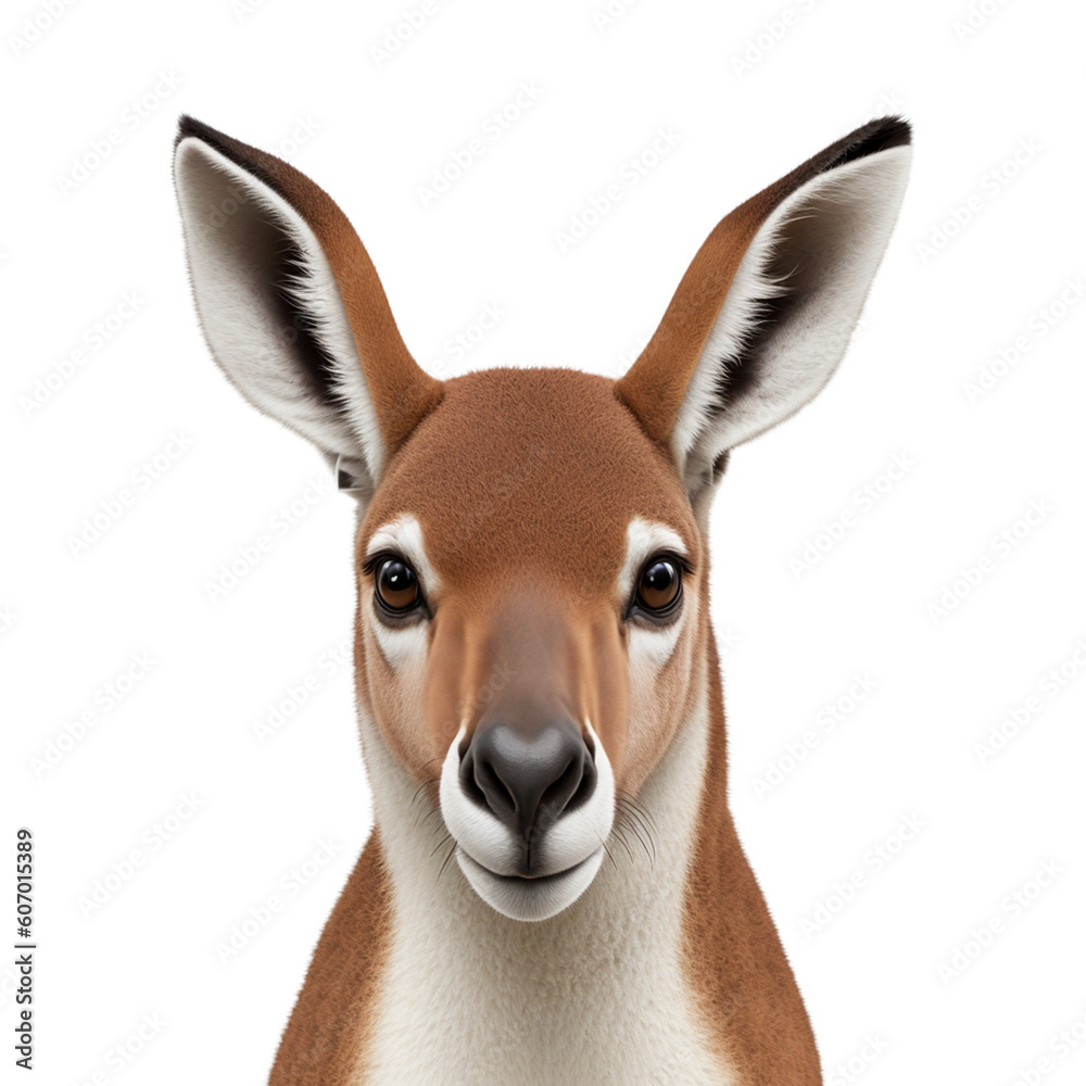 kangaroo face shot isolated on transparent background cutout Stock ...