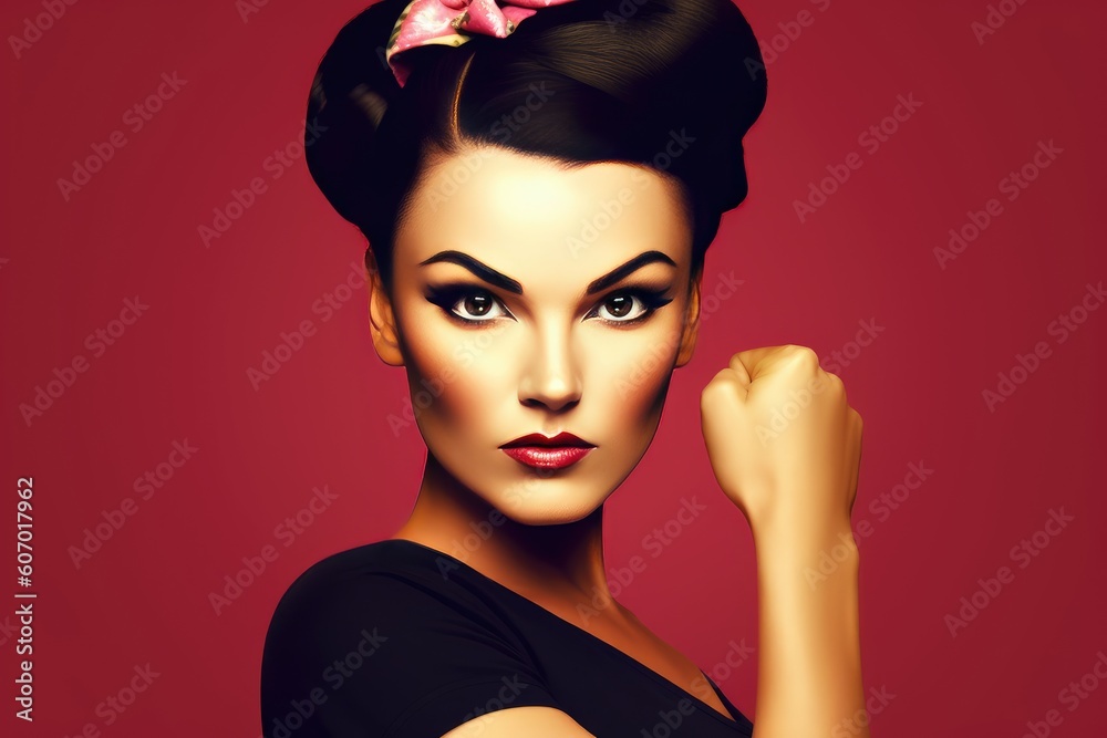 ภาพประกอบสต็อก Strong powerful latin or latinx woman. Background for ...