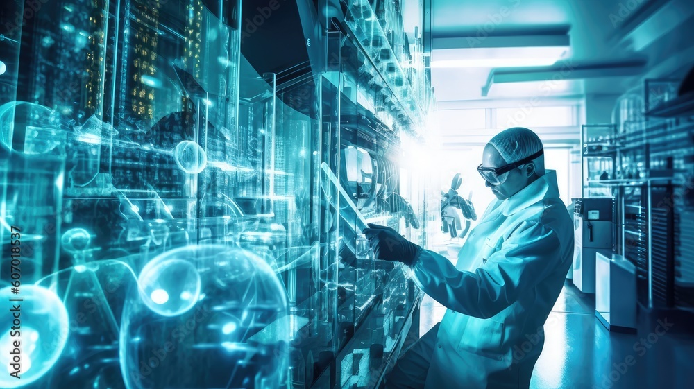 Laboratory techniques: Images portray scientists using tools such as ...