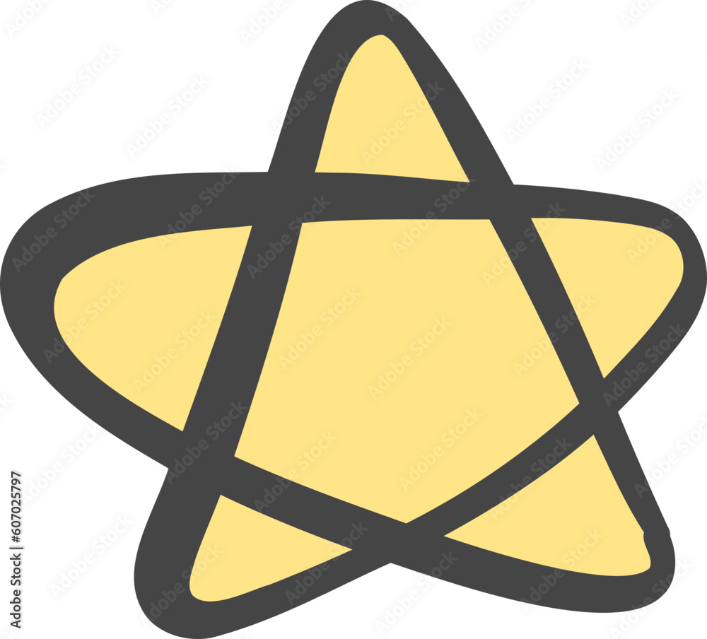 Cute simple star hand drawing doodle cartoon outline Stock Vector ...