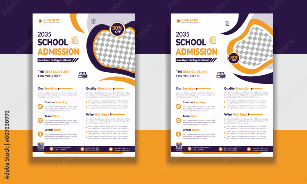 Creative professional and modern school flyer design, online school ...