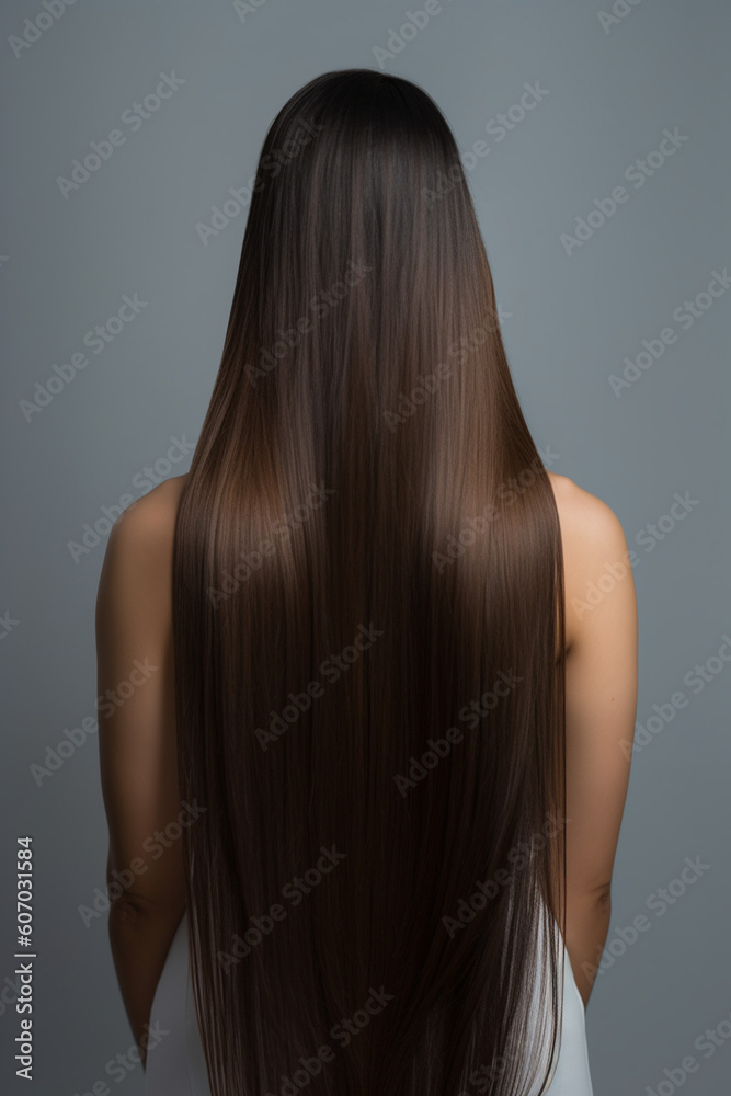 Woman with beautiful healthy shiny long hair from behind for ...