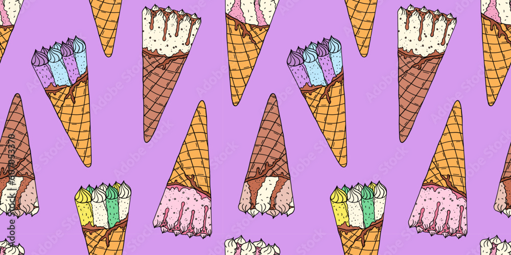 Ice cream cone pattern. 2000s popular ice cream cone. Y2k trendy ...
