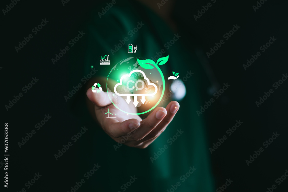 CO2 Carbon dioxide emission reduction, doctor and environmental ...