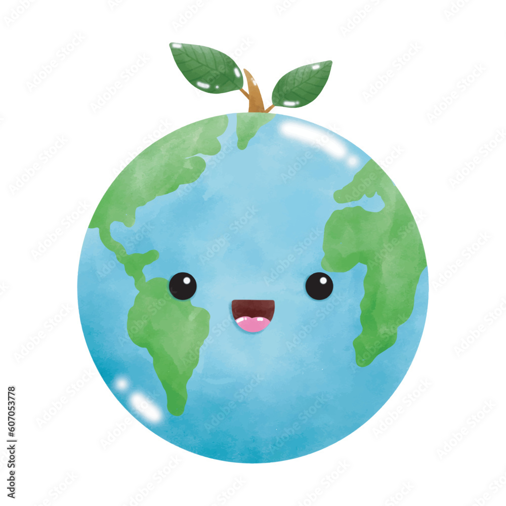 world watercolor emotion element ,world environment day, save the world ...
