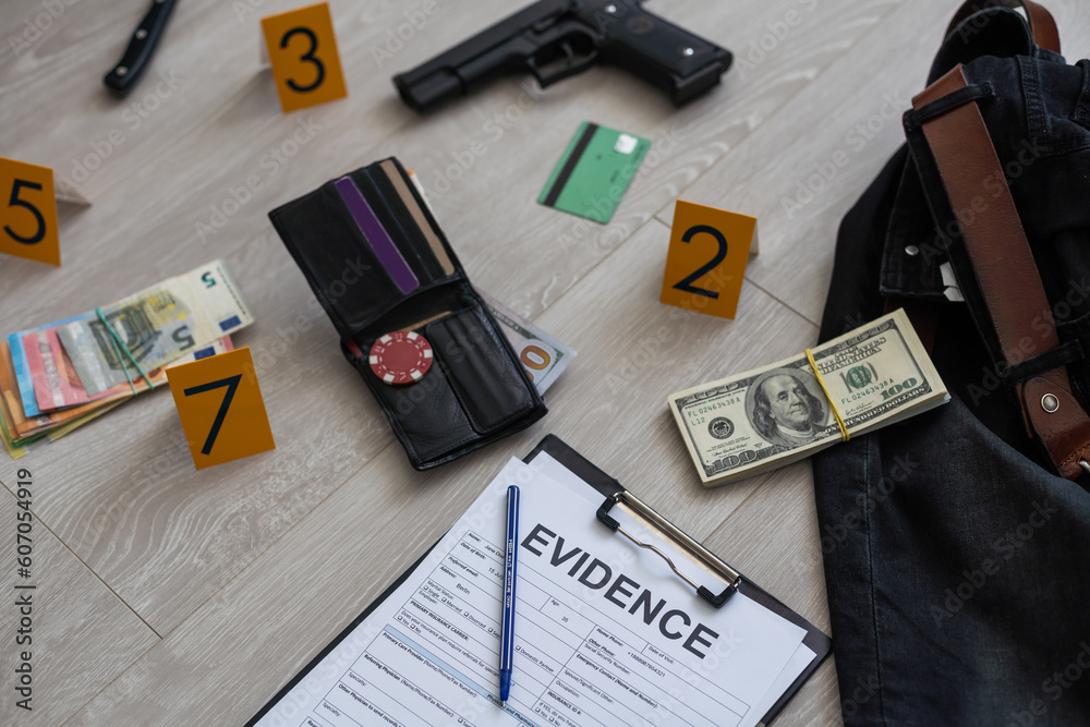 Crime scene investigation - numbering of evidences after the murdering ...