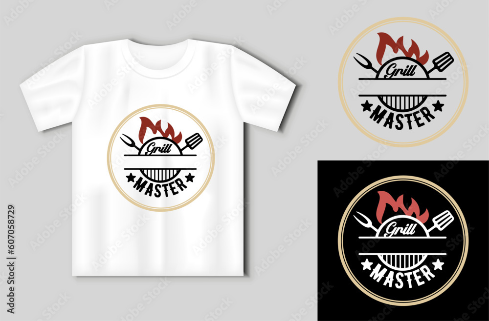 Grill master. Vector lettering for t shirt, poster, card. Funny BBQ ...