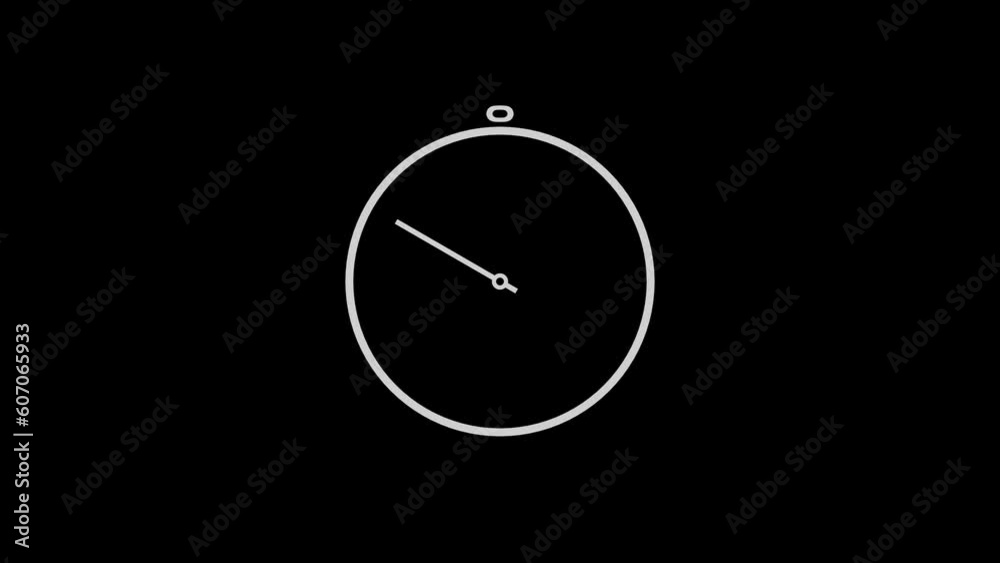 Loop digital clock animation. Seamless simple monochrome clock for your ...