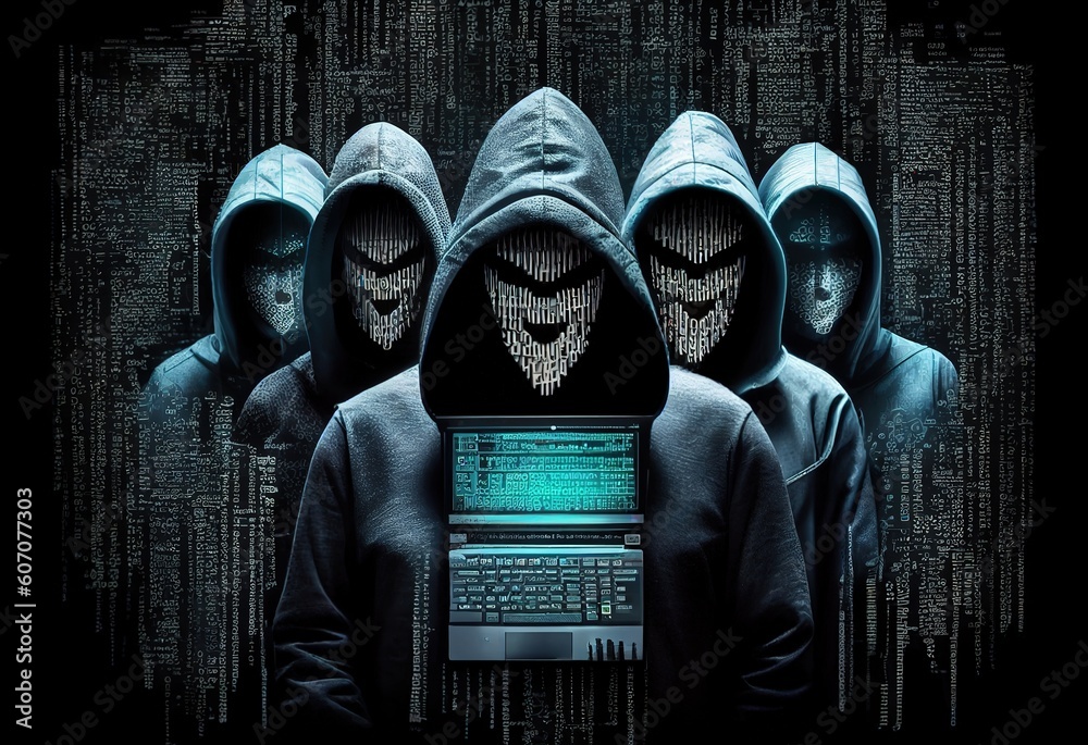 Hackers without face. Concept of hacker group organ illustration. Ai ...