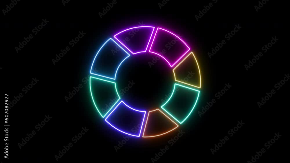 4K Animation of the circle loading bar. Blue neon loading sign Creative ...