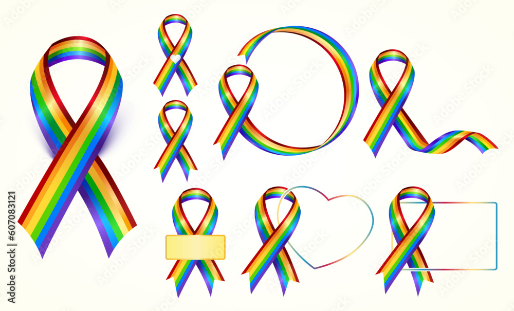 The rainbow ribbon stands for LGBTQ+ pride, diversity, inclusivity, and ...