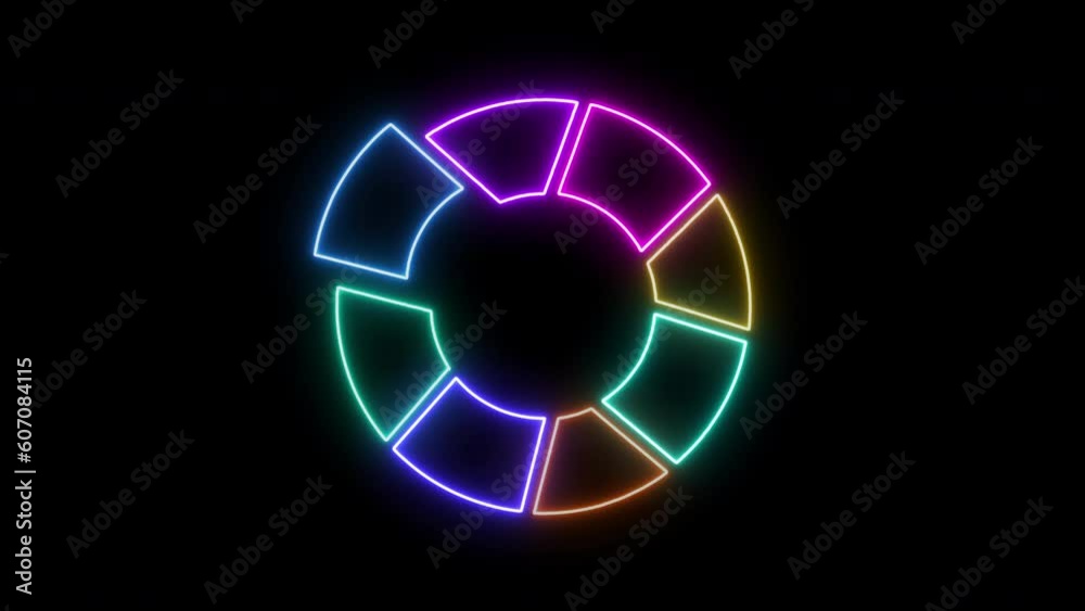 4K Animation of the circle loading bar. Blue neon loading sign Creative ...