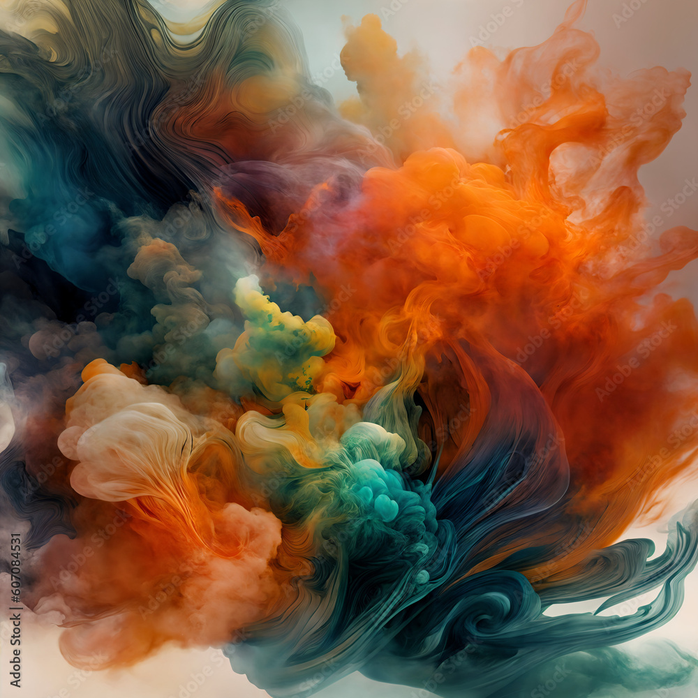 Colorful underwater color explosion background with beautiful lighting ...