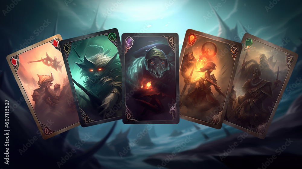 RPG. Games cards. Characters for games, concept art. Card game. AI generated image. Stock ...