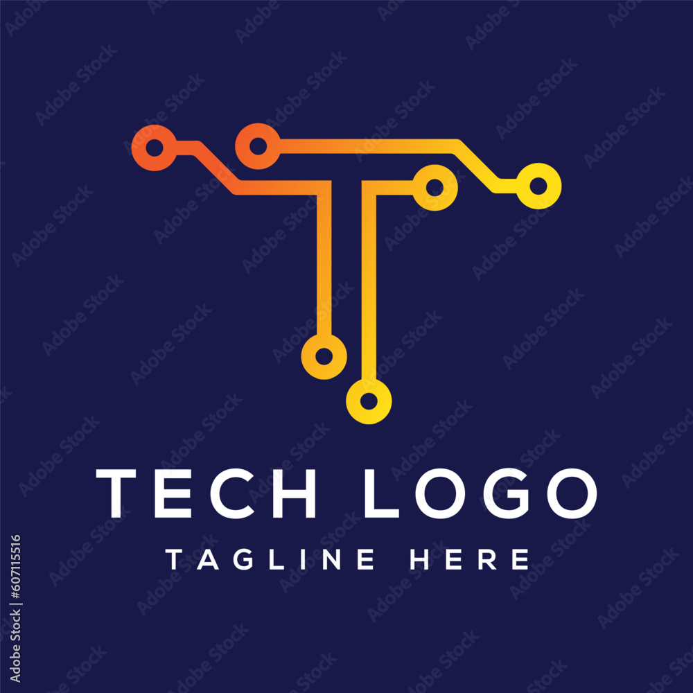 Letter T Technology logo design, technology logo design. Stock Vector ...