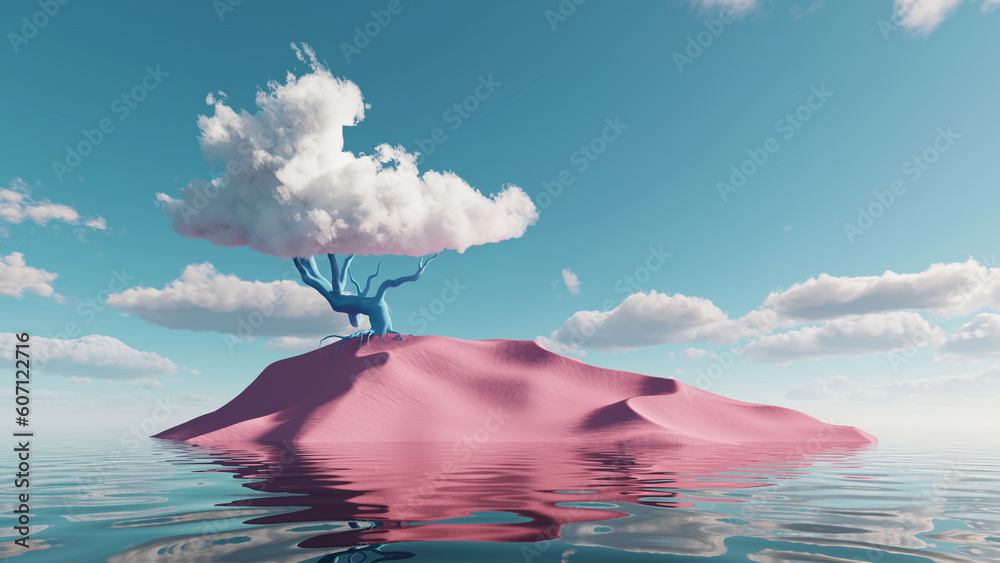 3d render. Abstract unique background. Surreal scenery. Fantasy ...