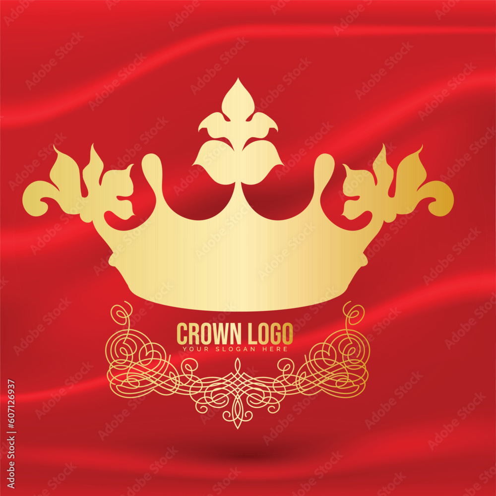 Gold Crown Icons Queen King Crowns Luxury Royal Vector Golden