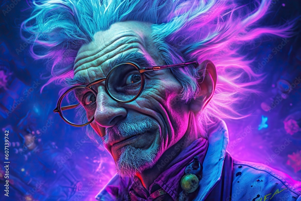 Mad Scientist Or Crazy Professor Character In Science Lab Generative Ai Stock Illustration
