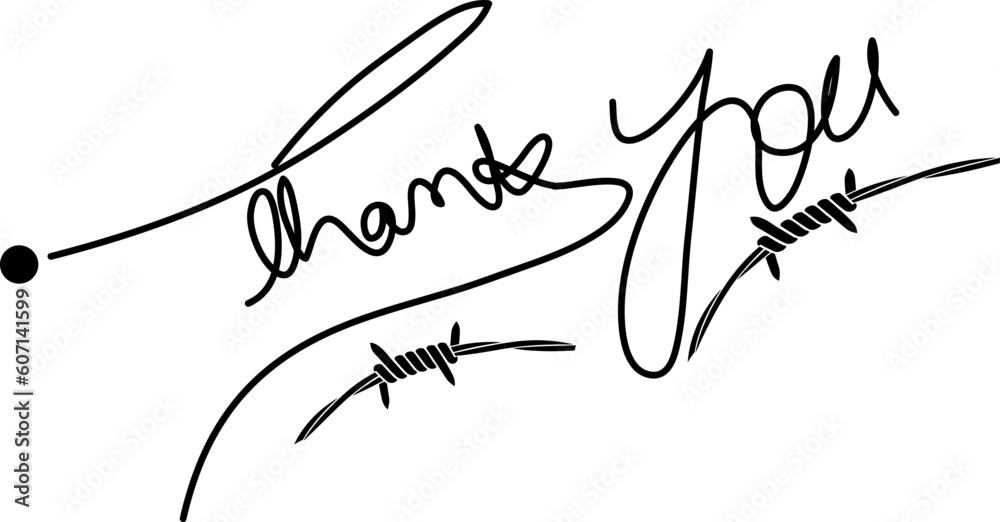 thank you svg hand drawn , isolated on white background Stock Vector ...