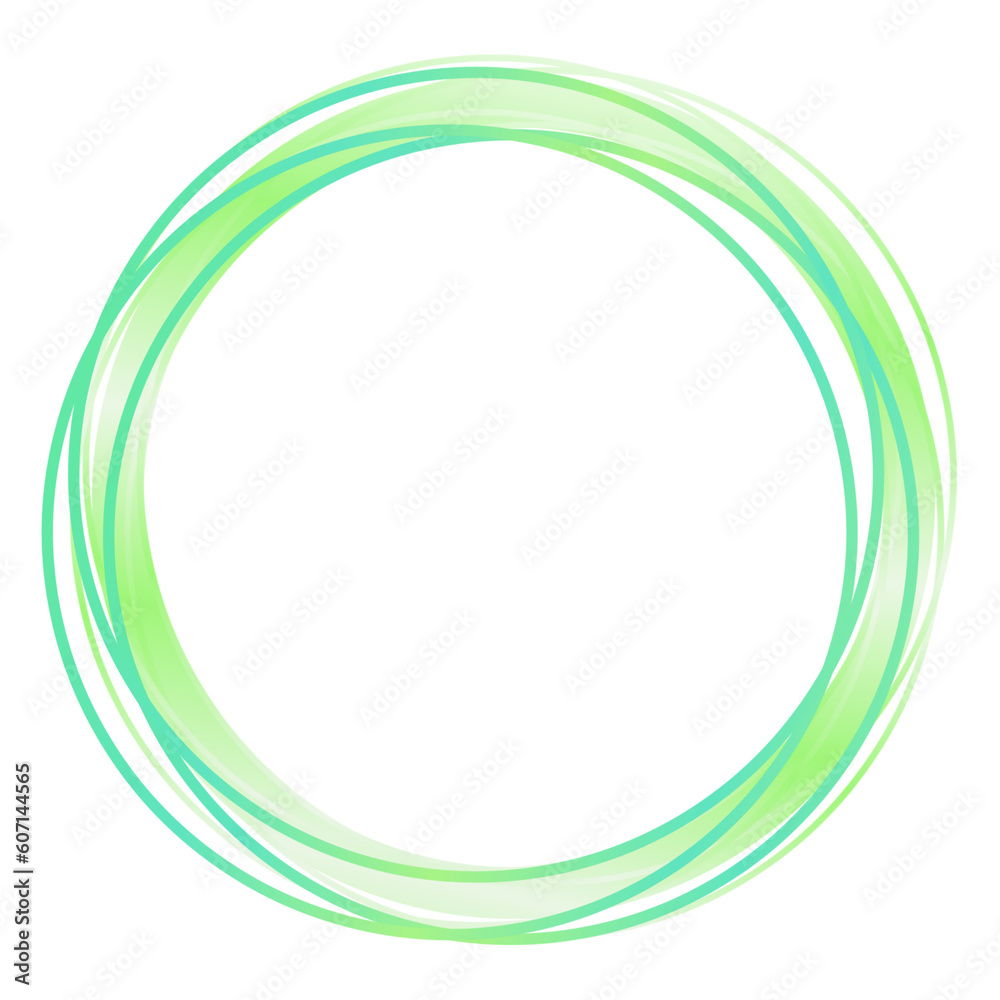 Green gradient circle frame with transparent background. Abstract round ...