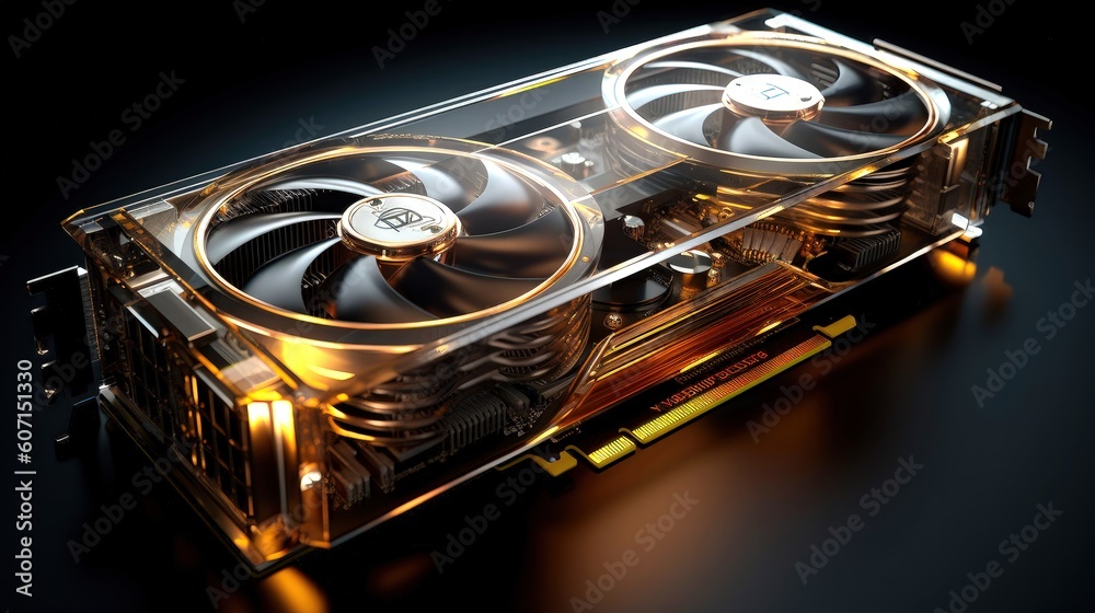 Conceptual Design Of A High-end Modern Gpu, High-tech Graphics Card