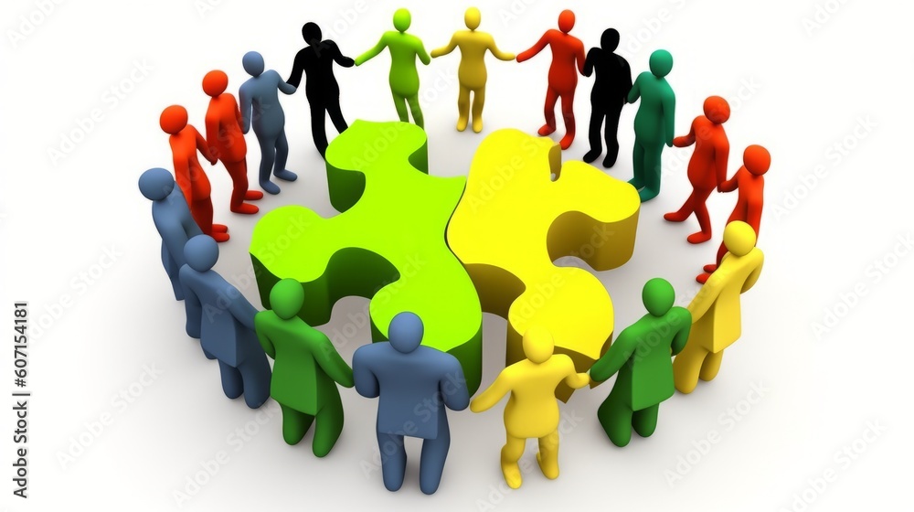 An illustration depicting a group of diverse people united by a common ...