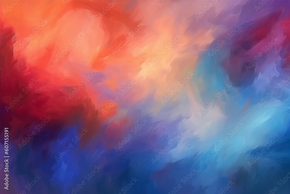 Abstract in orange blue and red colors with slight blur for background ...