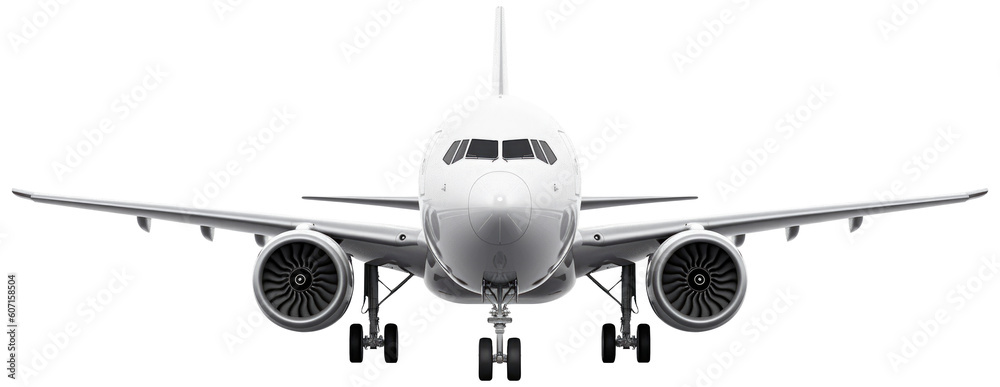 Airplane Front View Isolated on Transparent Background - Generative AI ...