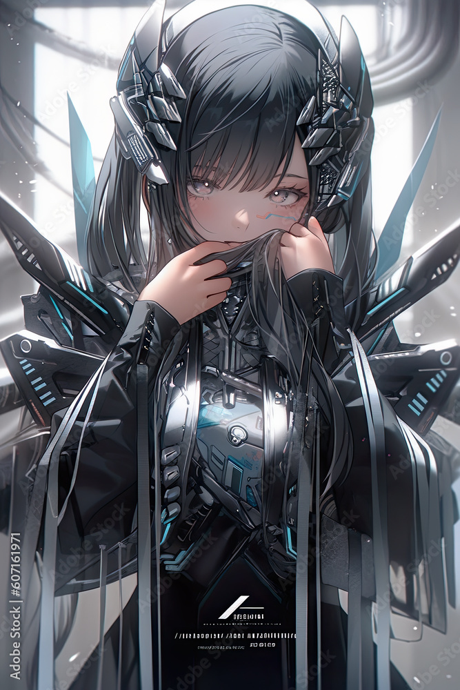 A cute anime-style virtual idol, vtuber, or digital character with a ...