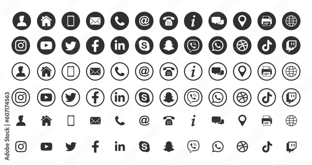 Connect Icons.Contact us icon set.Contact and Communication Icons.Set ...