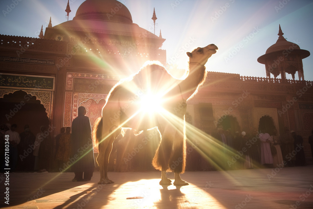 Generative AI Creates Eid ul Azha Greetings Islamic Background Stock ...