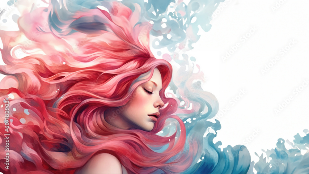 Mythical elemental princess of fiery fire, nature spirit with glowing ...