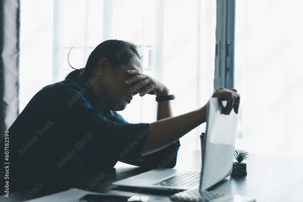 Stressed Person On Computer
