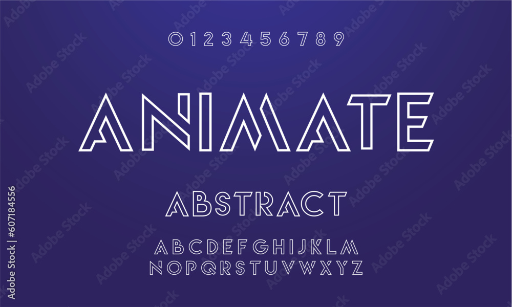ANIMATE Double line monogram alphabet and tech fonts. Lines font ...