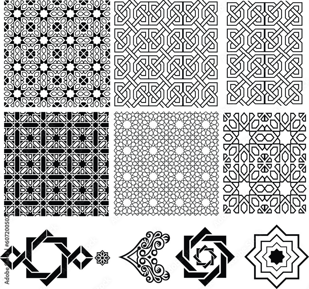Islamic Architecture Patterns Vector