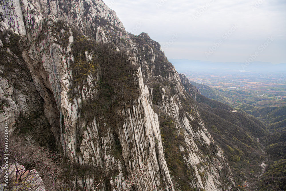 Cliffs in Songshan Mountain, Dengfeng, China. Songshan is the tallest ...