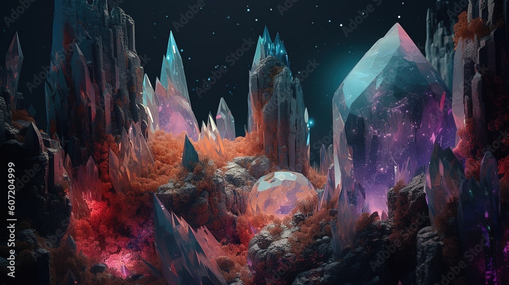 Cosmic space rocks imagined through an alien planet_s crystal ...