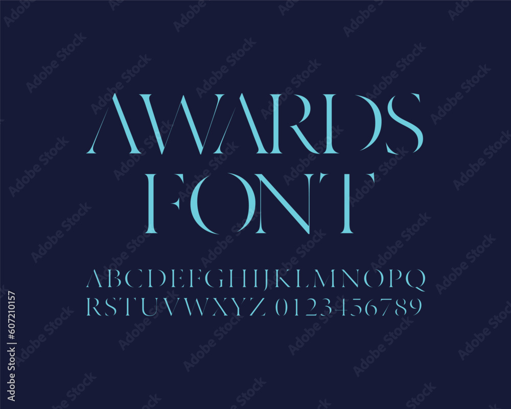 Luxury grand designer award font set in vector format Stock Vector ...