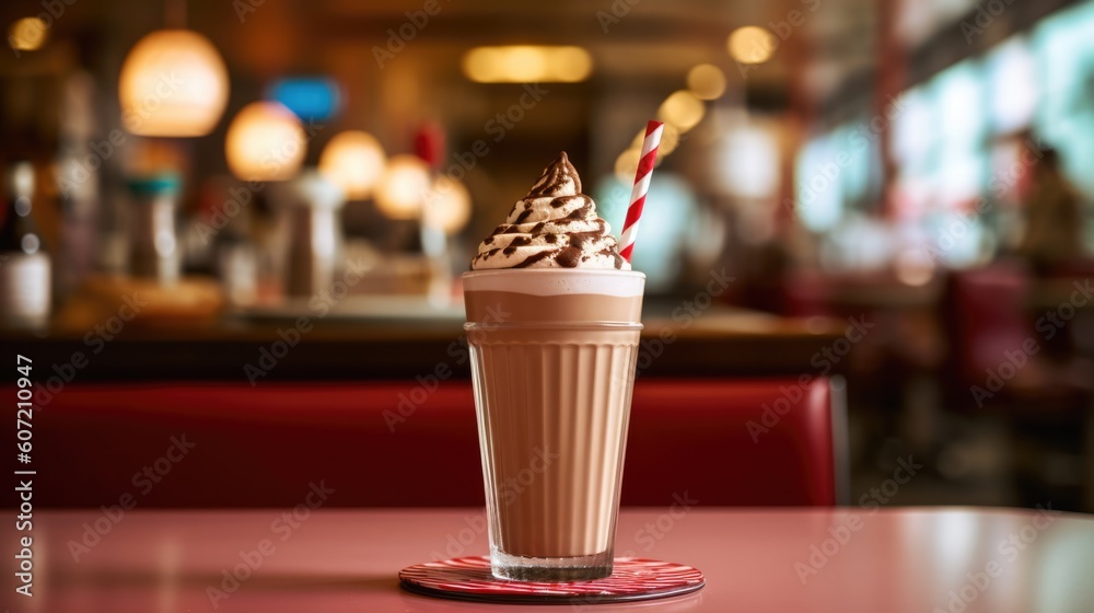 Chocolate Milkshake in a Classic American Diner - food photography ...