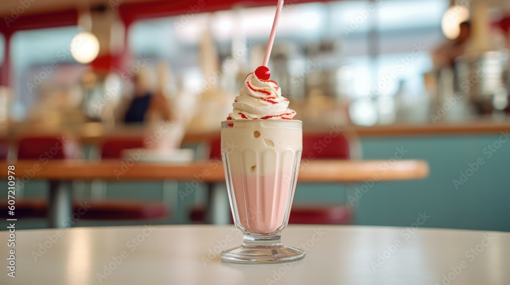 Milkshake in a classic American Diner - food photography - made with ...