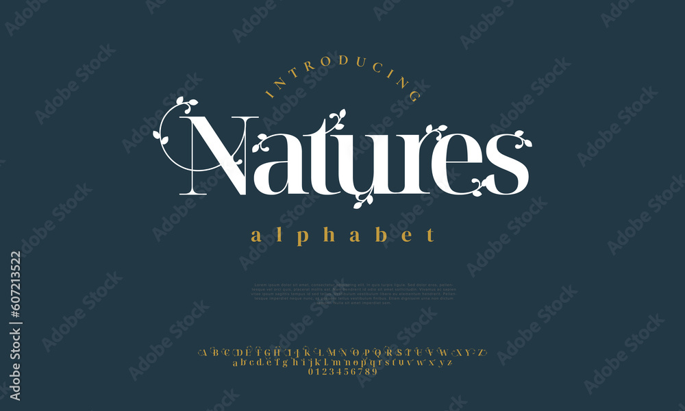 Abstract natures jungle eco logo font alphabet. Minimal modern urban ...