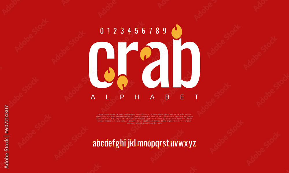 Crab abstract digital technology logo font alphabet. Minimal modern ...