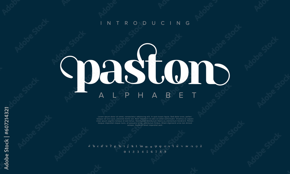 Paston abstract digital technology logo font alphabet. Minimal modern ...