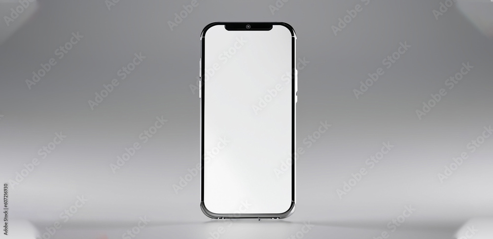 bezel-less smartphone with blank screen, isolated on white background ...
