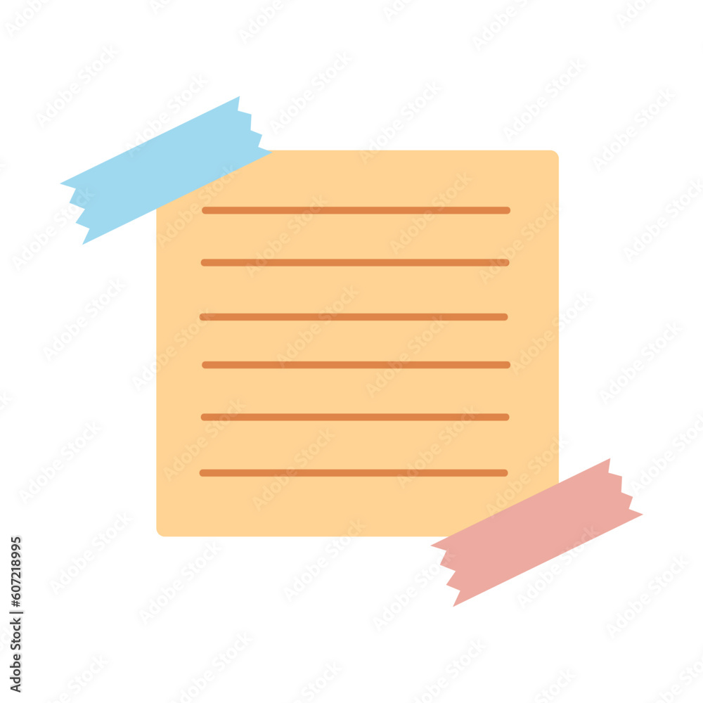 Colored sticky notes paper illustration. Blank paper sheets for note ...