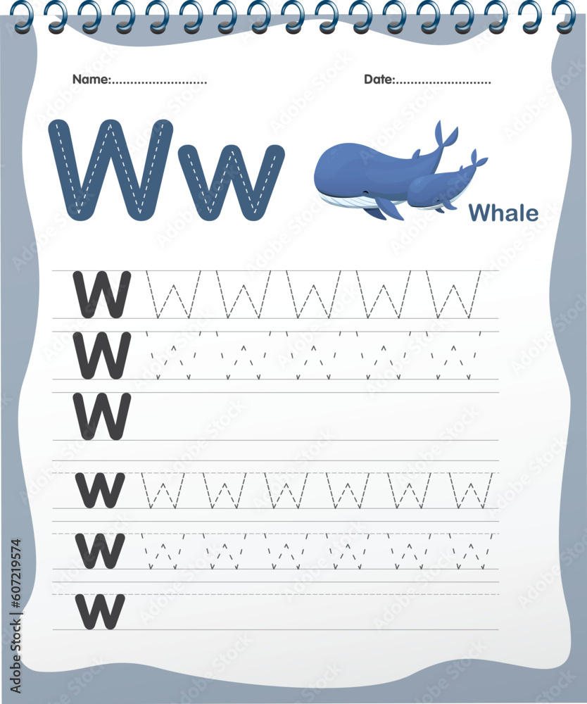Alphabet "W" tracing worksheet. Number Formation Activity Sheets for ...