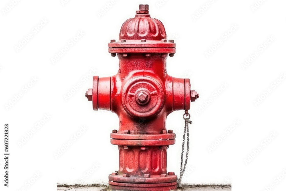 bright red fire hydrant standing beside a pavement Generative AI Stock ...